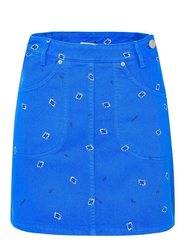 Kenzo Paisley Printed A-line Mini Skirt - Blue