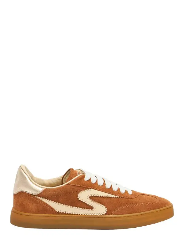 STUART WEITZMAN S-shaped Detail Low-top Sneakers - Luxury Saddle/linen/platinum