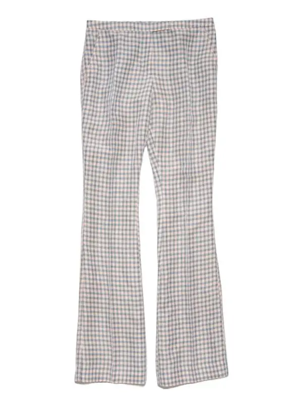 Acne Studios Gingham Flare Trousers - Light Blue/pink