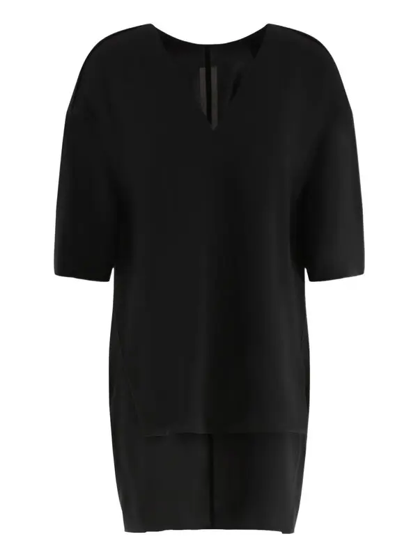 Rick Owens Short-sleeved V-neck Blouse - Black