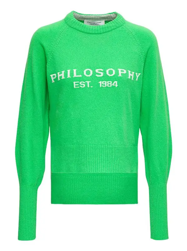 Philosophy Di Lorenzo Serafini Intarsia-knit Logo Pullover - Green