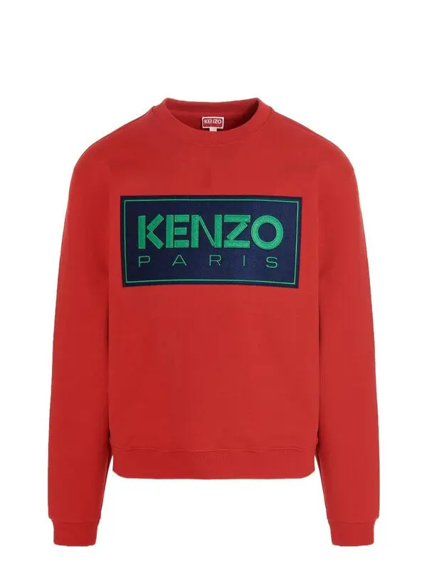 Kenzo Logo Patch Crewneck Sweatshirt - Red