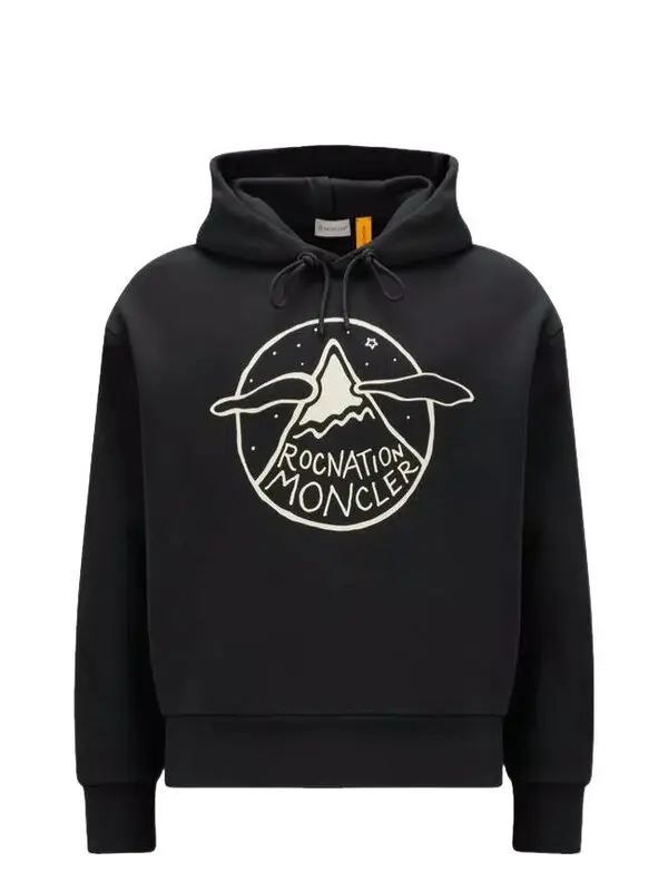 Moncler Logo Motif Hoodie - Black