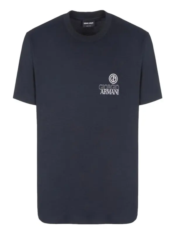 Giorgio Armani Navy Blue Short-sleeved T-shirt - Black