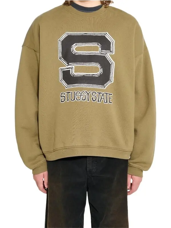 StÜssy Long Sleeve Sweatshirt - Olive Green