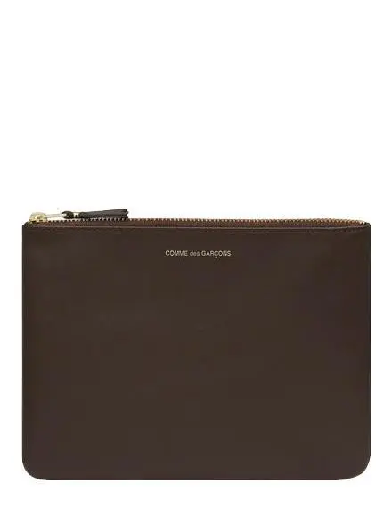 Comme Des Garçons Logo Detailed Zipped Wallet - Black