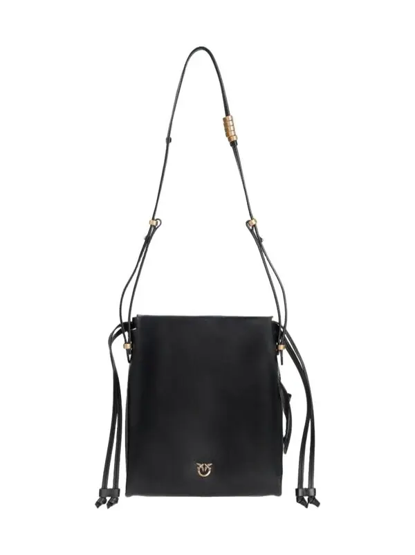 Pinko Mini Slouchy Drawstring Shoulder Bag - Black