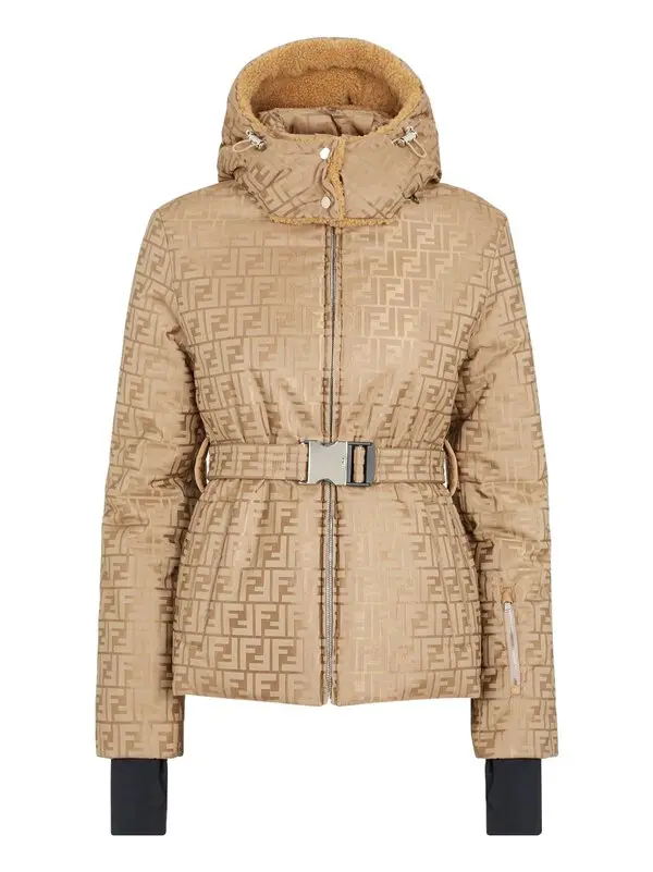 Fendi Ski Belted Monogrammed Jacket - Light Brown