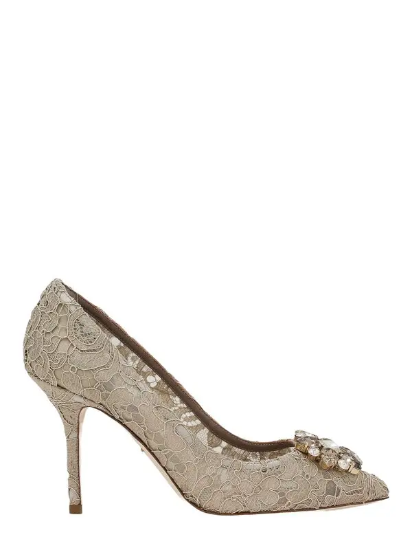 Dolce & Gabbana Lace Embellished High Heel Pumps - Nude