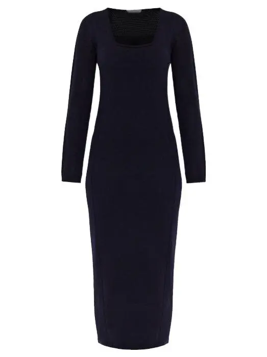 Max Mara Sophia Square Neck Midi Dress - Black