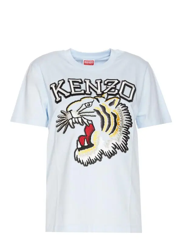 Kenzo Logo Embroidered Crewneck T-shirt - White
