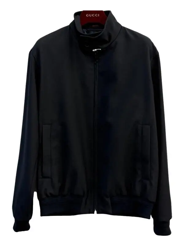 Gucci Button-collar Zip-up Jacket - Black