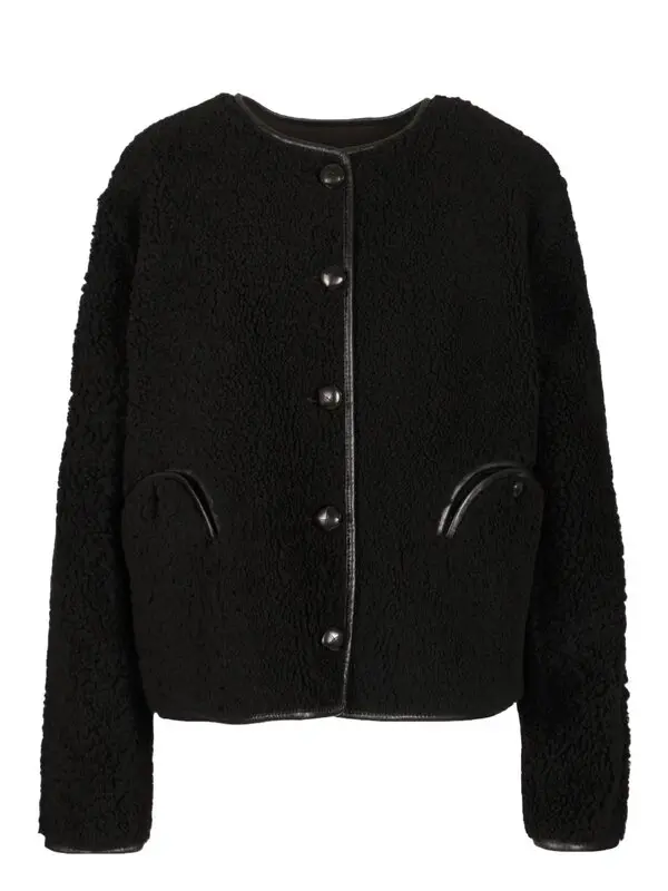 BLAZÉ MILANO Reversible Shearling Bolero Jacket - Brown
