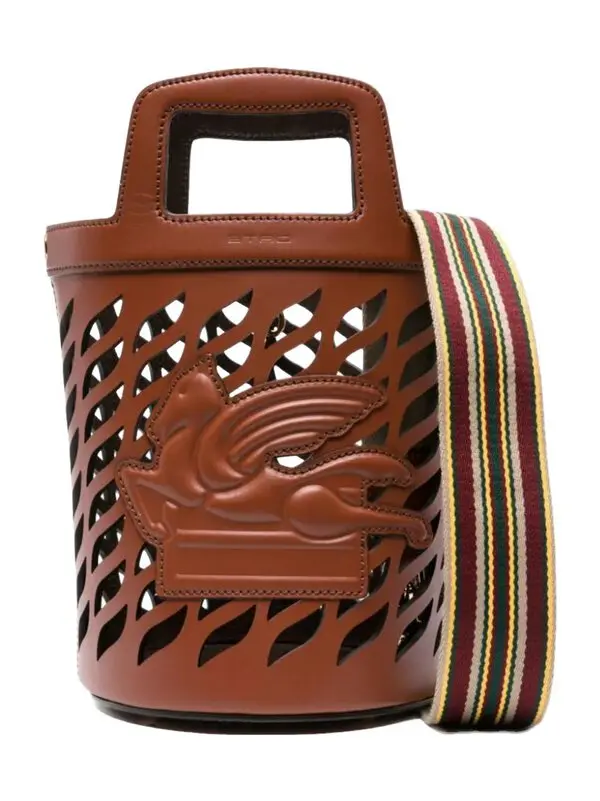 Etro Pegaso Motif Cut-out Tote Bag - Brown