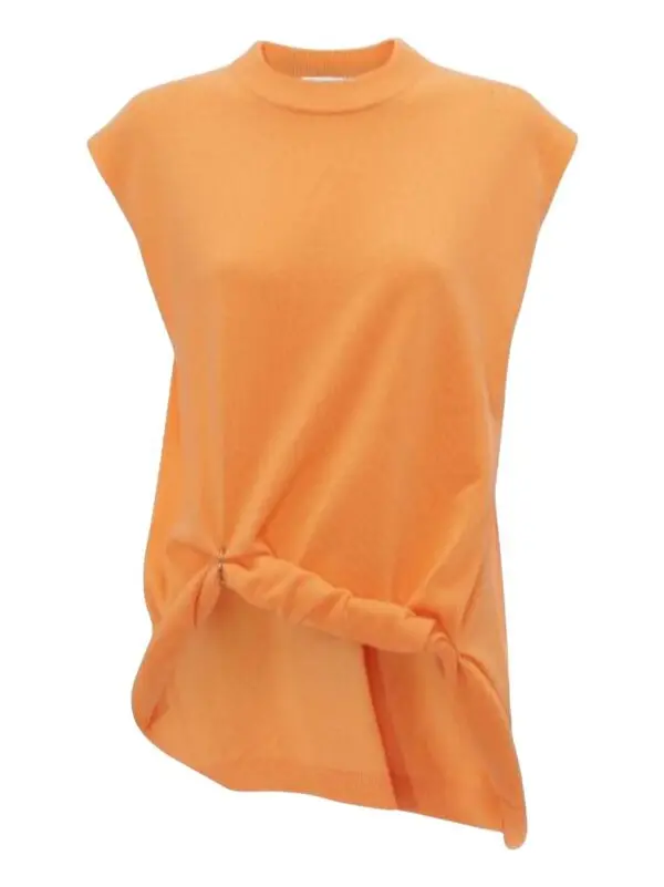 J.W.ANDERSON Knitted Ring-detail Top - Orange