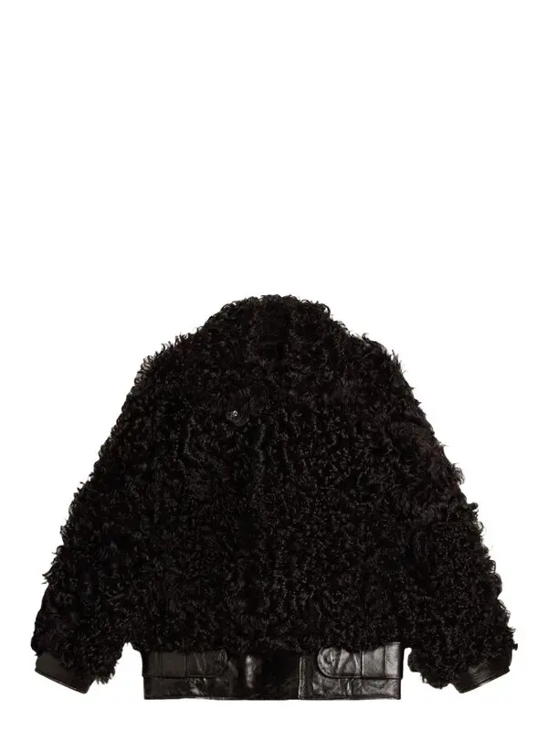 GOLDEN GOOSE Shearling Jacket With Leather Trims - Black