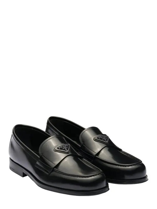 Prada Logo Loafers - Black