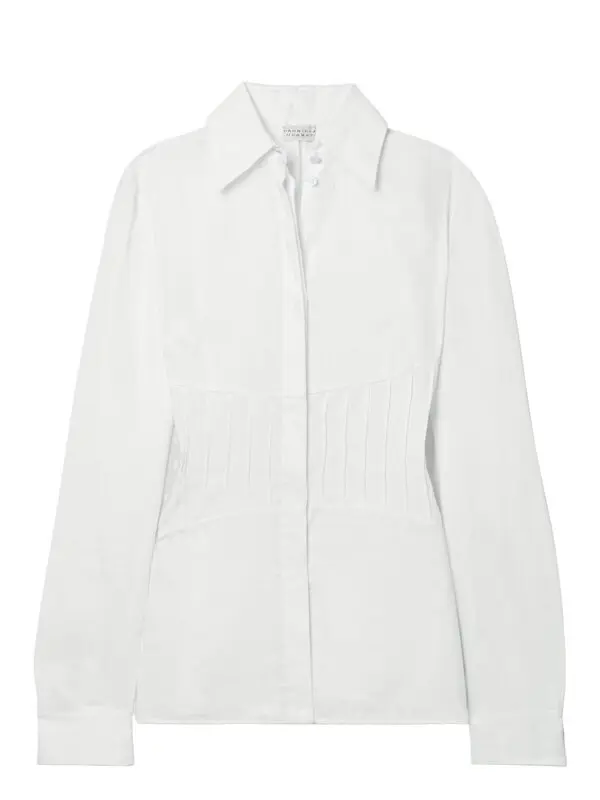 Gabriela Hearst Long Sleeve Shirt With Pintucking - White