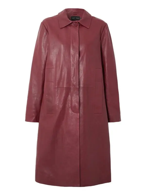 Proenza Schouler Long-sleeved Leather Coat - Red
