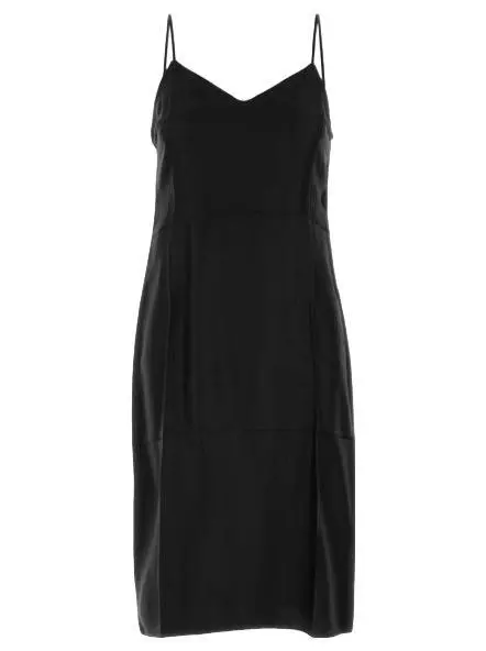 Prada V-neck Sleeveless Midi Dress - Black
