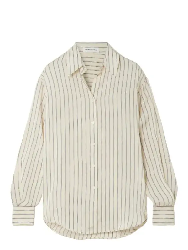 THE FRANKIE SHOP Peri Pinstriped Shirt - Cream