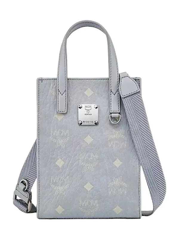 Mcm Aren Visetos Shoulder Bag - Gray