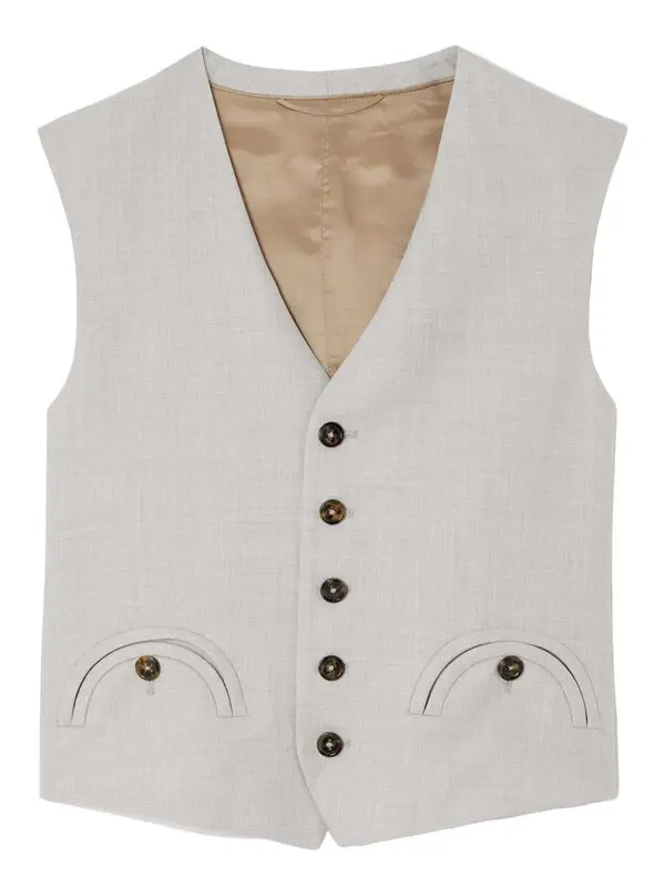 BLAZÉ MILANO Sleeveless V-neck Vest - Grey