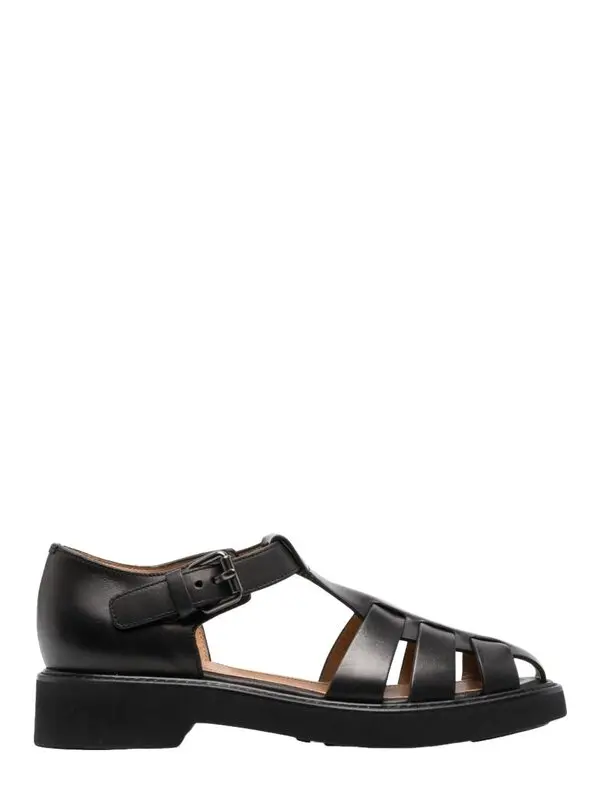 Church's Hove Round Toe Buckled Sandals - Black