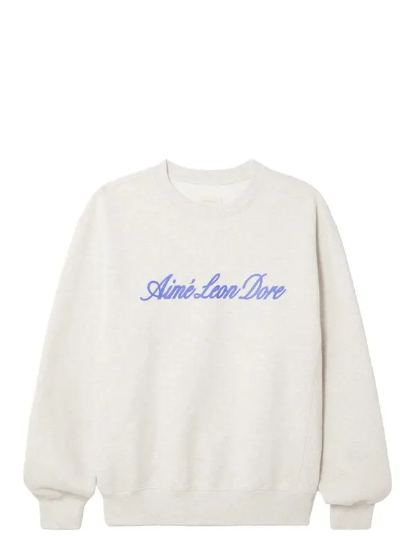 Aimé Leon Dore Logo-print Cotton-jersey Sweatshirt - White
