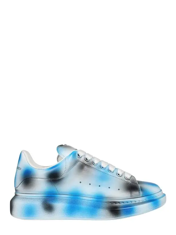 Alexander McQueen Logo Spray Paint Sneakers - Blue