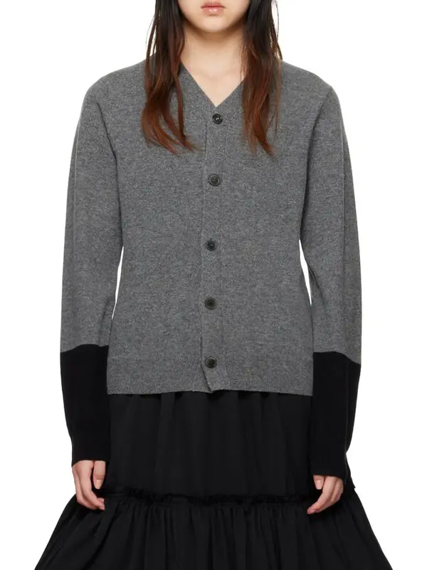 Comme Des Garçons Long Sleeve Button-down Cardigan - Black