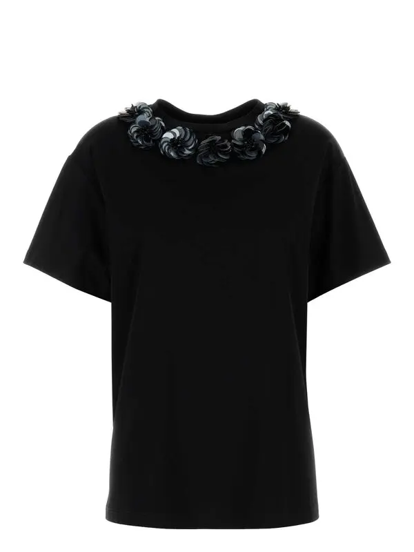 Max Mara Embellished Crewneck T-shirt - Black