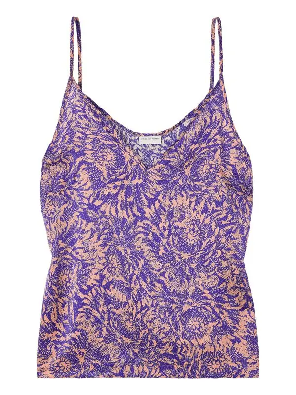 Dries Van Noten Printed Silk-satin Camisole - Pink
