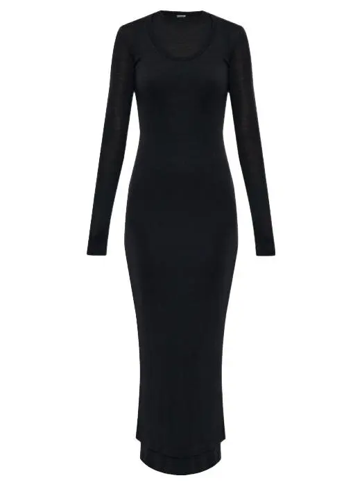 JIL SANDER Double Layered Long Sleeve Dress - Black