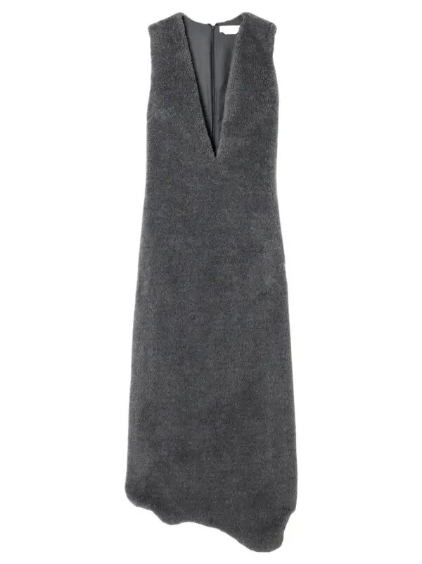 Gabriela Hearst Sleeveless Maxi Dress With Asymmetrical Hem - Dark Gray