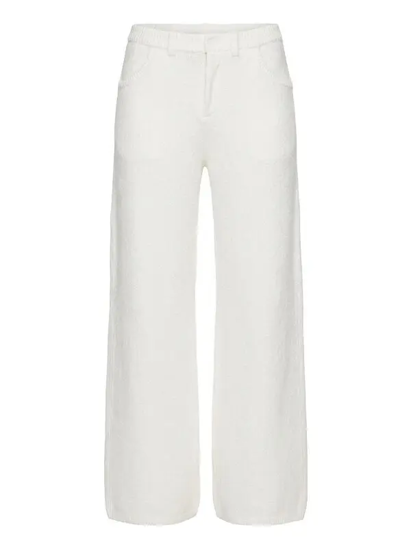 AYA MUSE Wide-leg Knitted Trousers - White