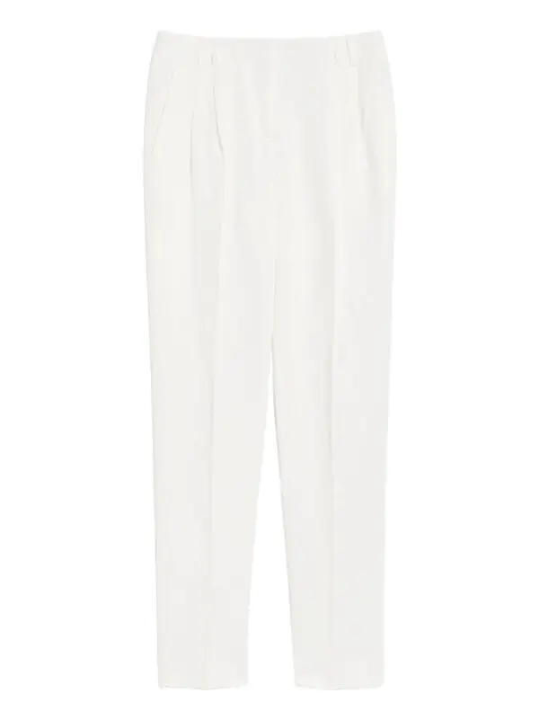 Max Mara Canvas Carrot-fit Trousers - White
