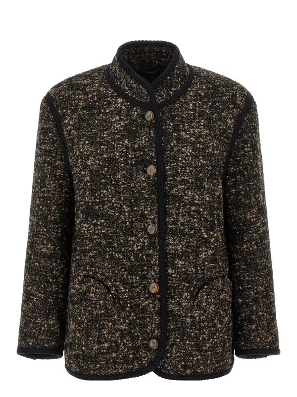 BLAZÉ MILANO Curly Bouclé Jacket - Brown