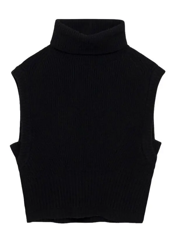 Simkhai Maple Knit High Neck Top - Black