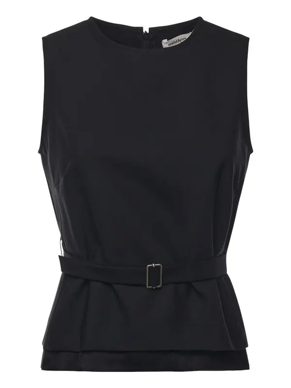 OTTOD'AME Belted Sleeveless Top - Black