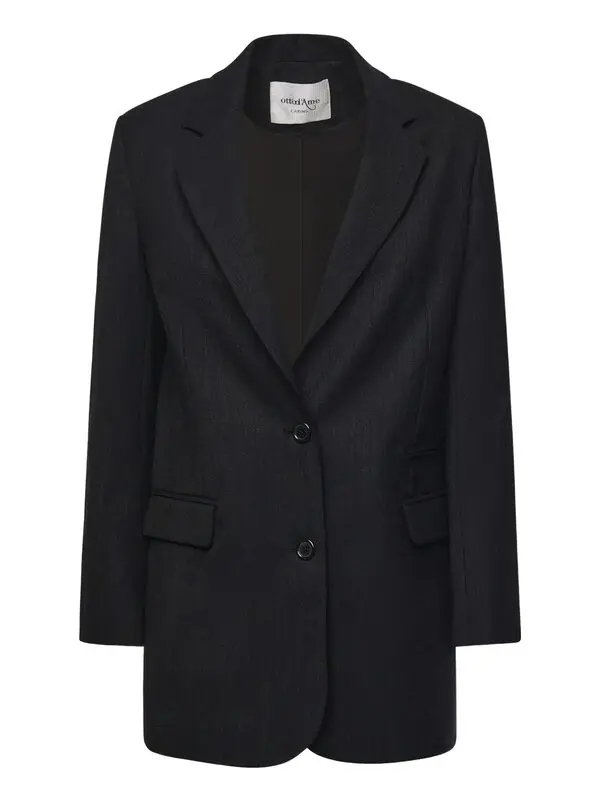 OTTOD'AME Two-button Wool Jacket - Black