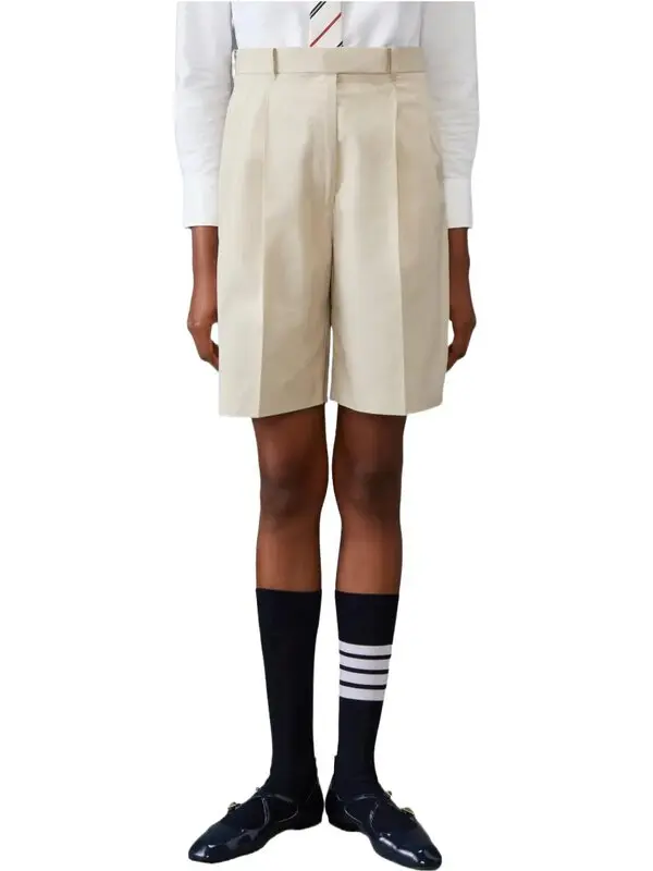 Thom Browne Typewriter Cloth Double Pleat Shorts - Khaki