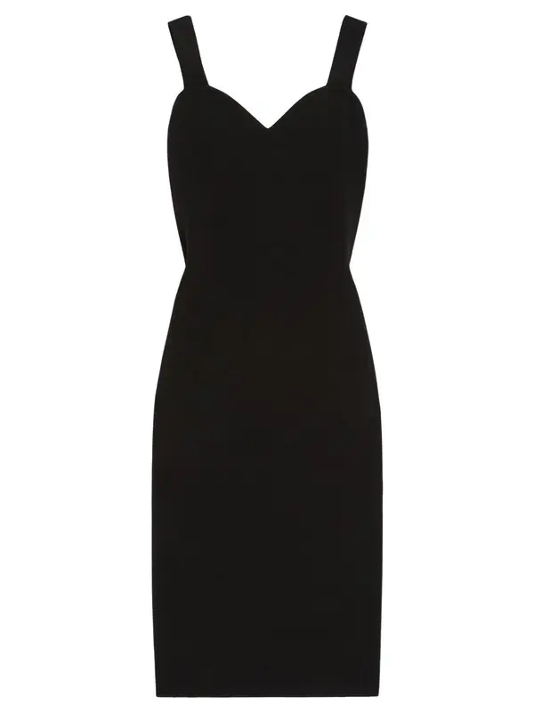 Max Mara Sweetheart Neckline Dress With Wide Shoulder Straps - Black