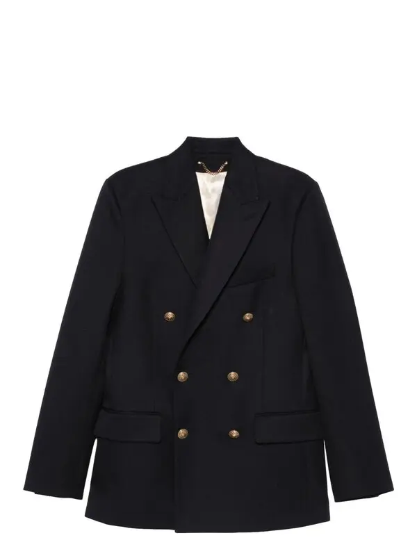 GOLDEN GOOSE Double Breasted Striped Blazer - Black