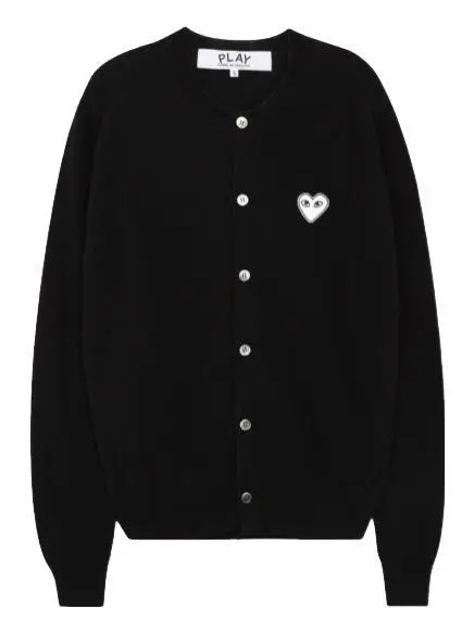 Play Comme Des Garcon Long Sleeve Cardigan - Black