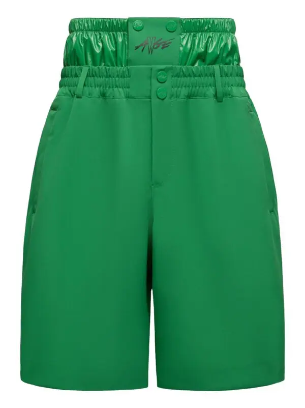 Moncler X Asap Rocky Logo Printed Layered Shorts - Bright Green
