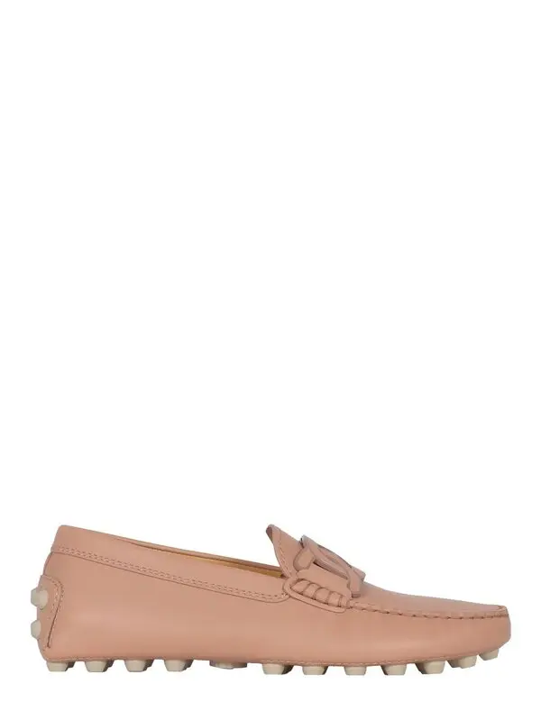 TOD'S Gommino Chain Motif Slip-on Loafers - Nude