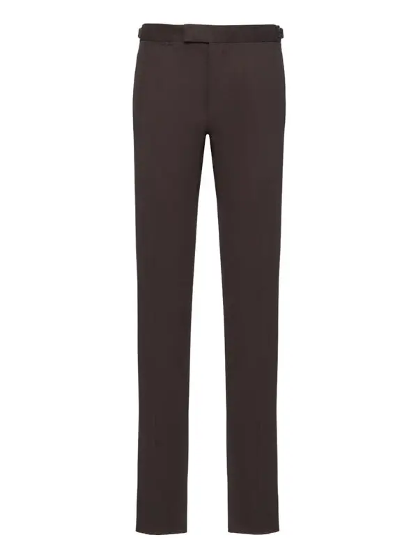 Zegna Gabardine Weave Trousers - Brown