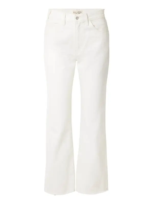 NILI LOTAN Calla Frayed High-rise Straight-leg Jeans - Cream