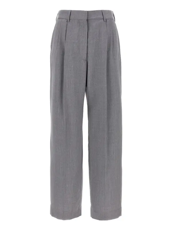 BLAZÉ MILANO High-waisted Pleat Detail Trousers - Gray